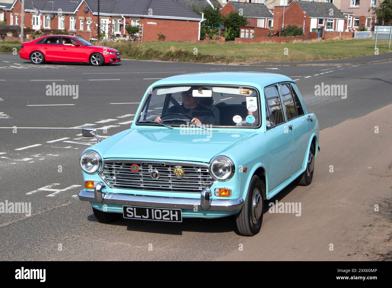vintage light blue 1970 Austin 1300 Stock Photo - Alamy