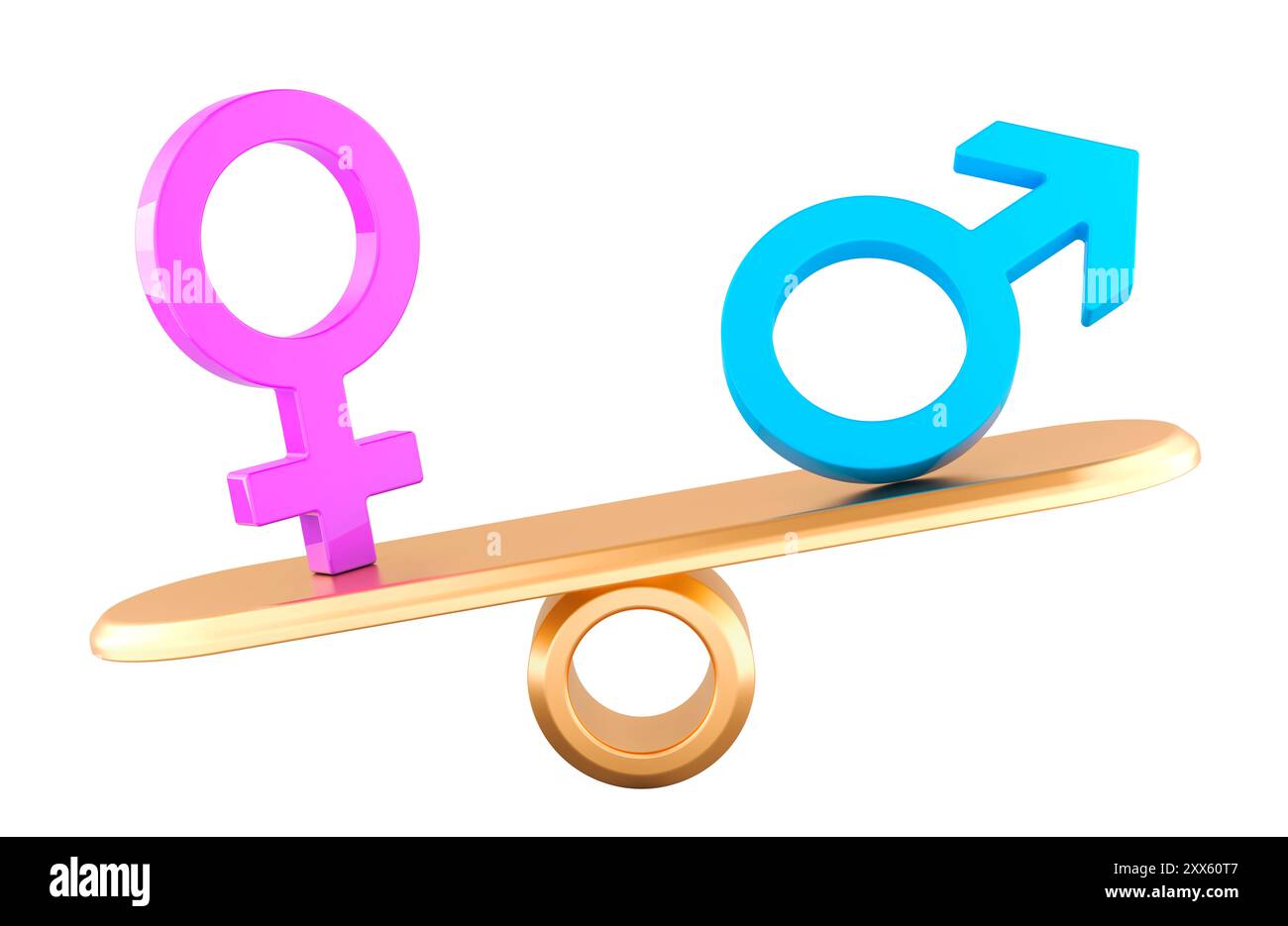 Matriarchy or Feminism concept. Female and male gender symbol on ...