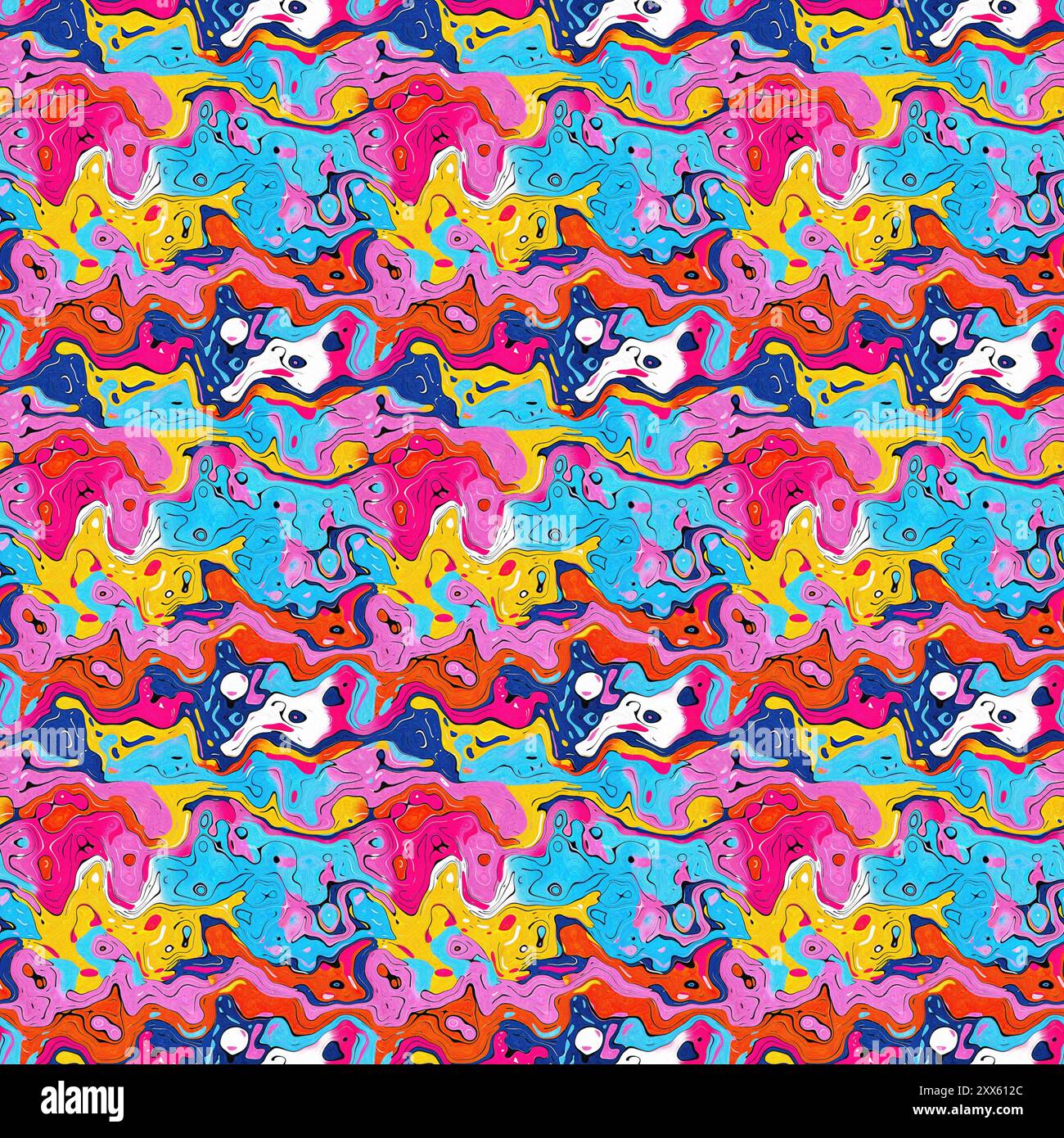 Whimsical ink splodge digital pattern with fun dripping paint effect ...