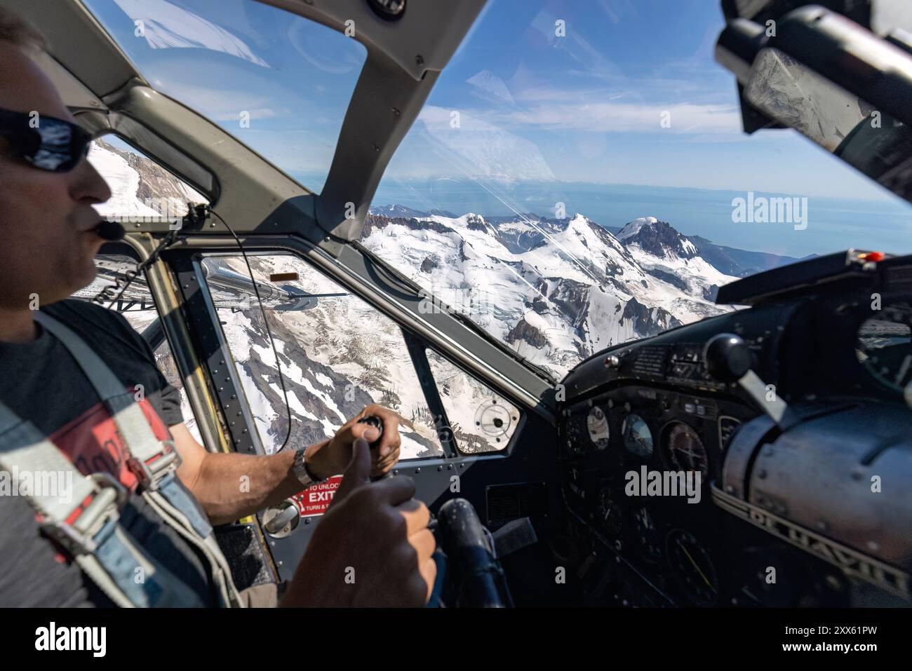 Aerial view of Mount Iliamna (or Iliamna Volcano) in the Chigmit ...