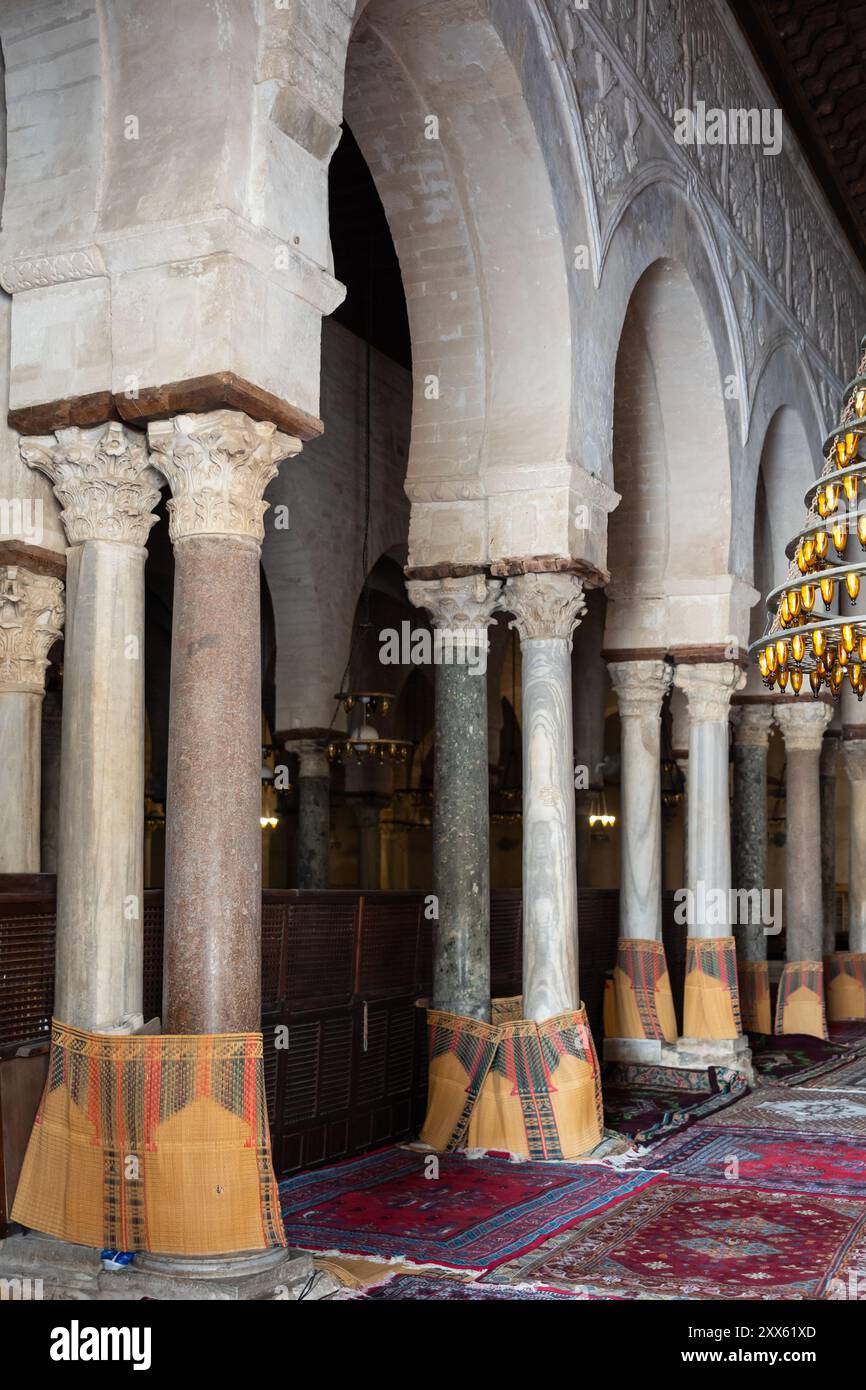 Interior of Great Mosque of Kairouan, Tunisia Stock Photo - Alamy