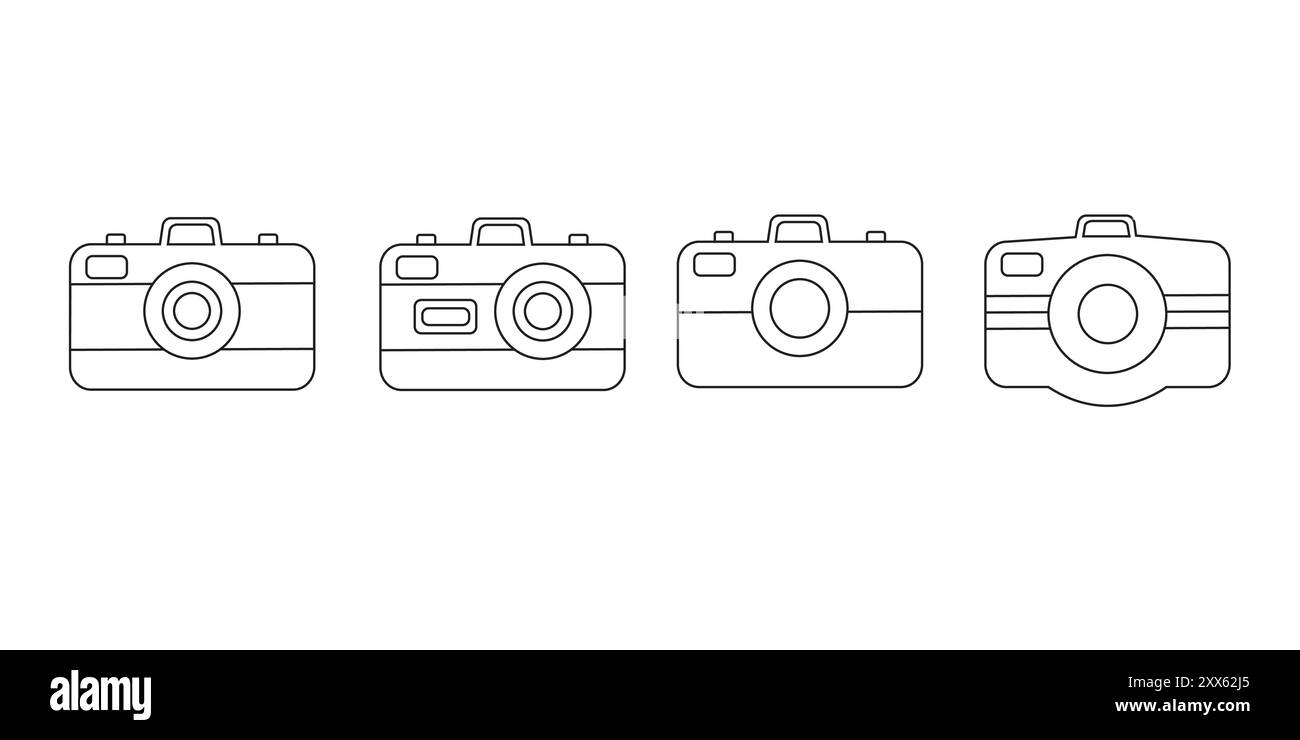 Camera icon set. Photo camera icon in different style. Vector ...