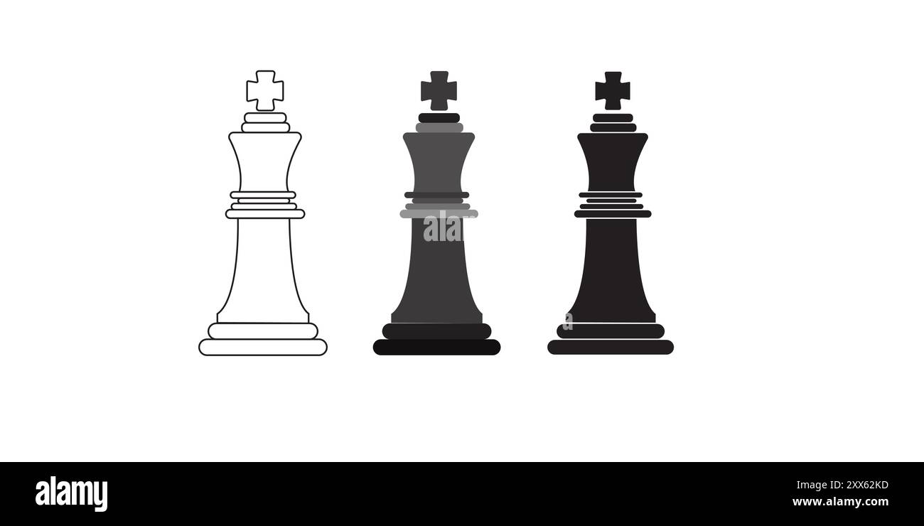 Chess piece icons set. Smart board game elements. Chess silhouettes ...