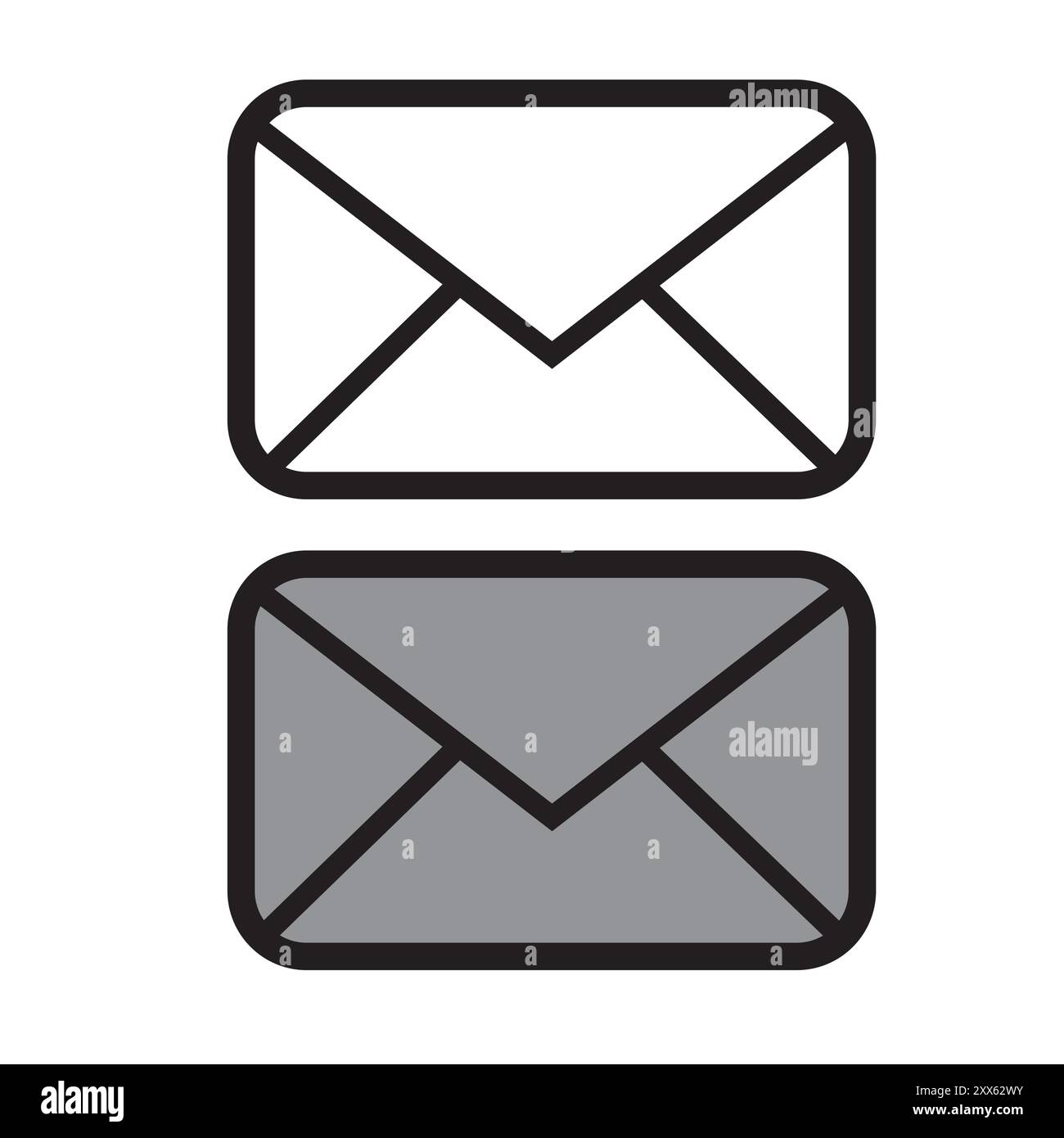Envelope icon in trendy line design. Email icon set Stock Vector Image ...