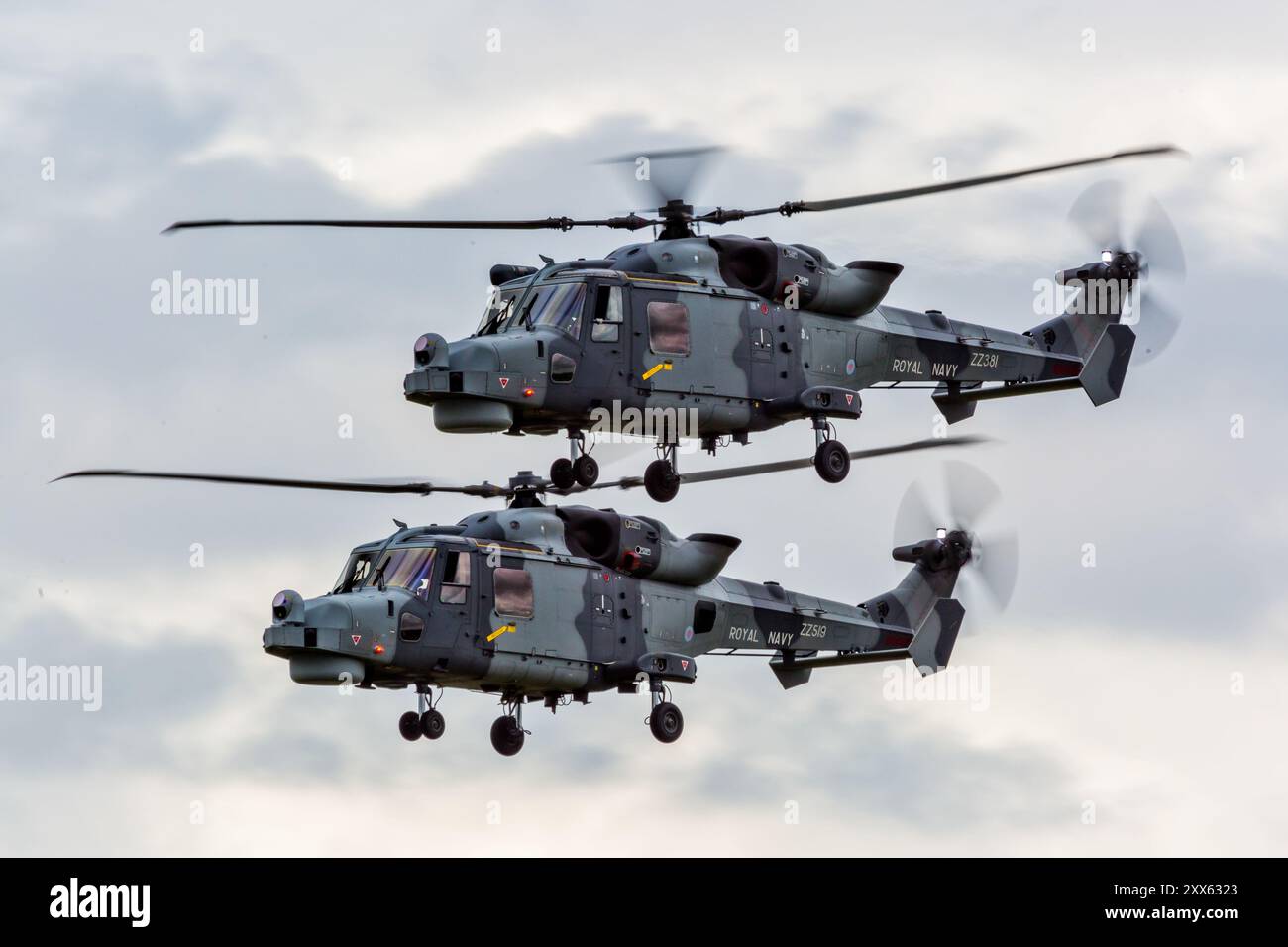 Royal Navy Wildcat Helicopters flying at Fairford RIAT 2016 Stock Photo ...