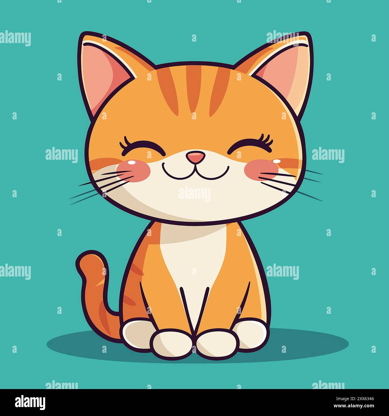 A cheerful cartoon cat with a playful smile perfect for adding a touch of fun to any project Stock Photo Alamy