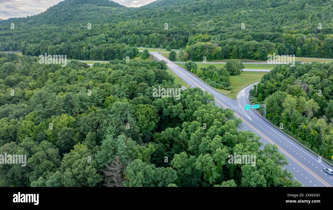 August 20 2024, Sunny afternoon summer aerial image of the interstate ...