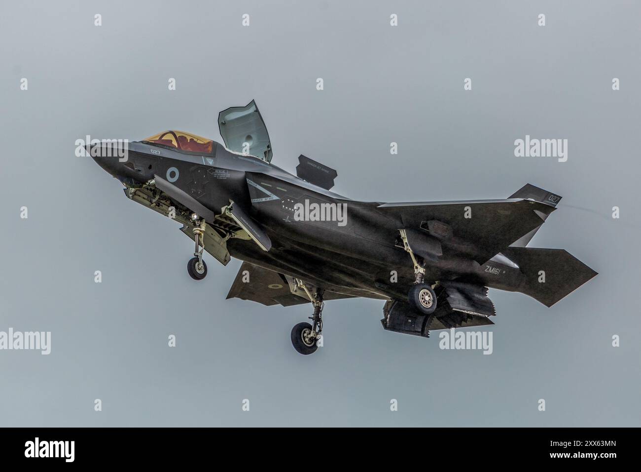 Royal Air Force F35B Lightning in the hover, flying at RIAT Fairford ...