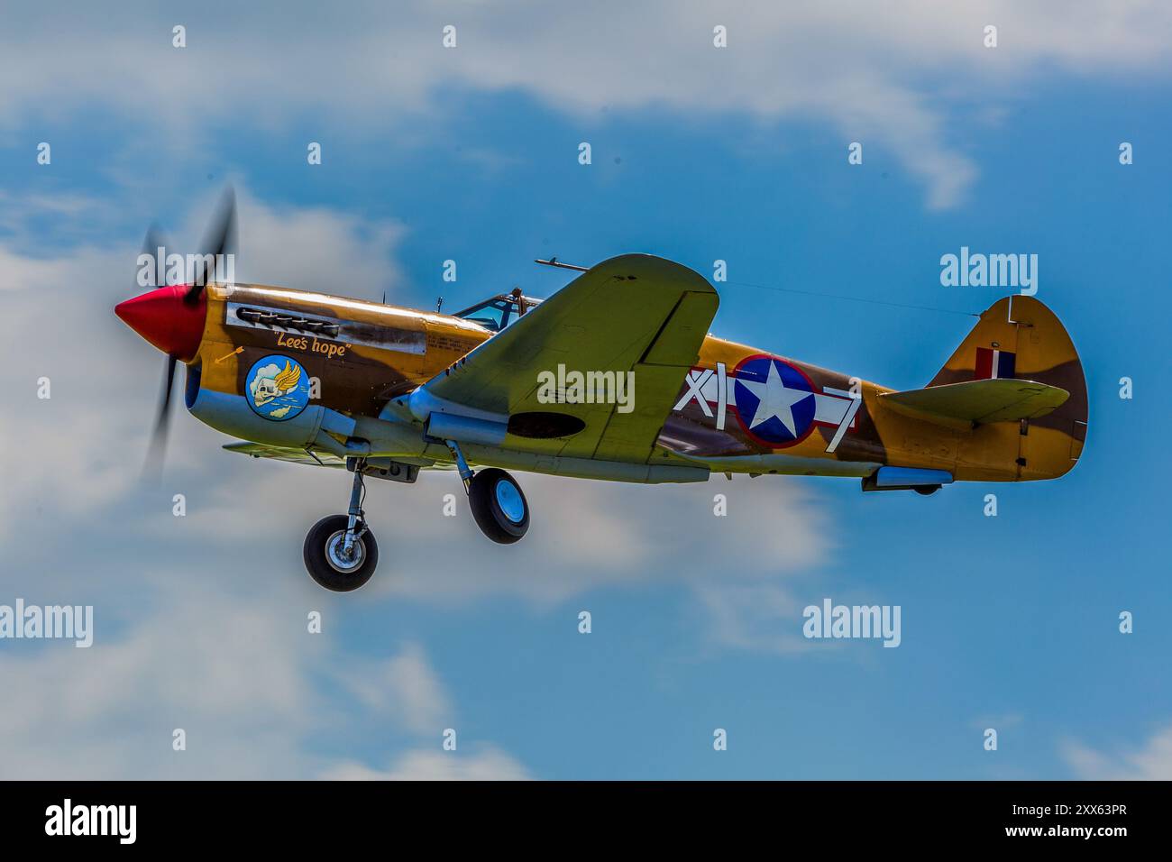 Curtiss P40 Warhawk flying at Duxford Airshow in 2024 Stock Photo - Alamy