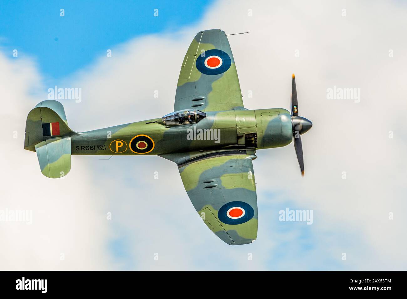 Hawker Sea Fury flying at Church Fenton Flying Legends Airshow Stock ...