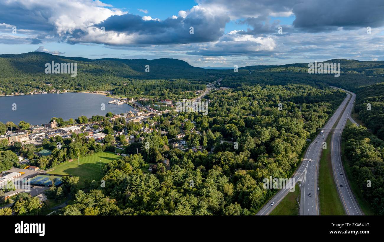 August 20 2024, Sunny afternoon summer aerial image of the interstate ...