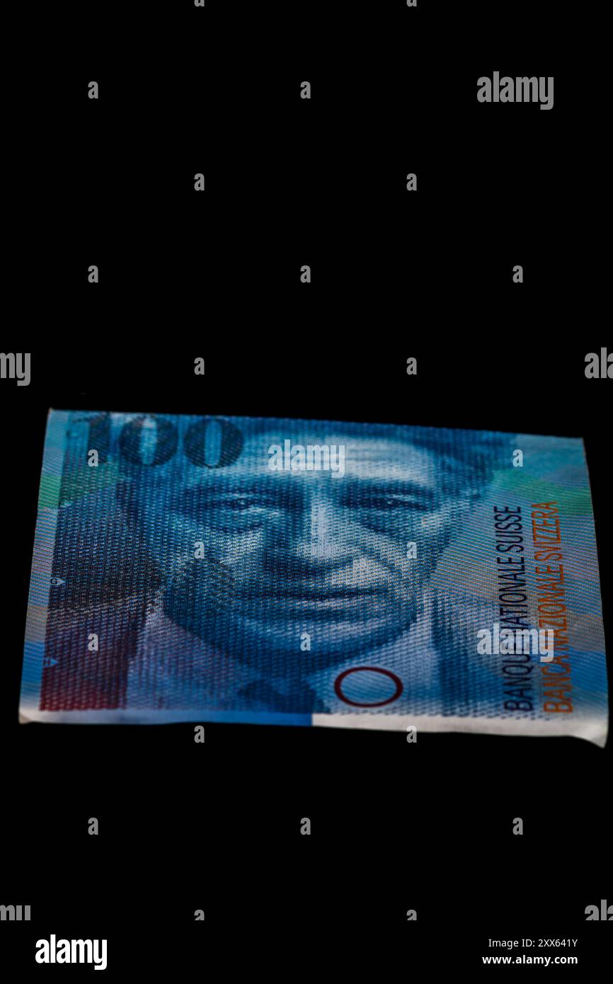 CHF money banknotes, detail photo of swiss franc. Swiss Franc currency ...
