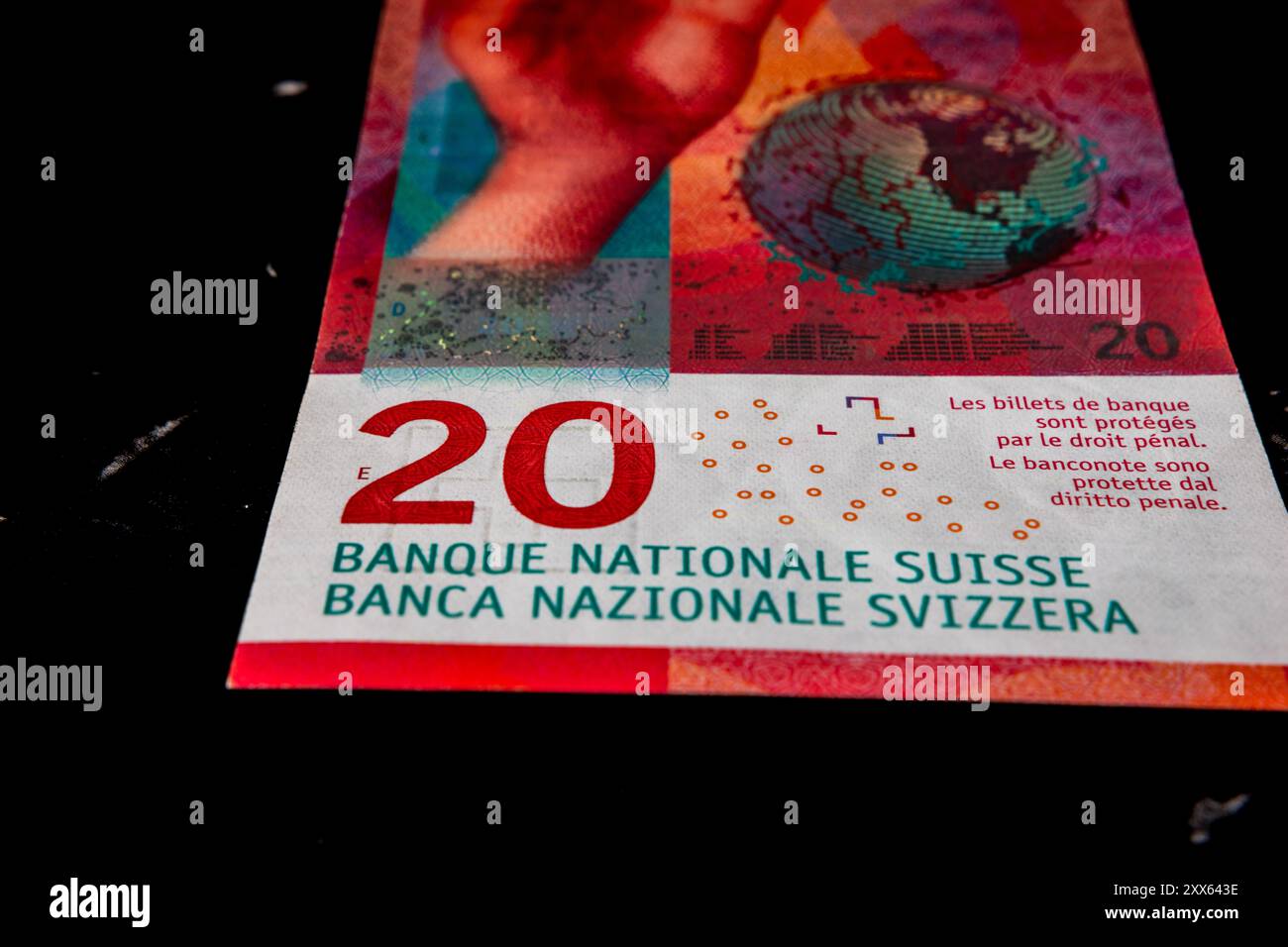 CHF money banknotes, detail photo of swiss franc. Swiss Franc currency ...