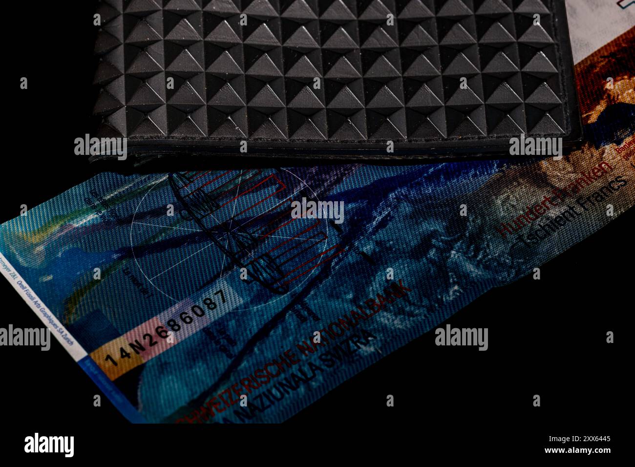 CHF money banknotes, detail photo of swiss franc. Swiss Franc currency ...