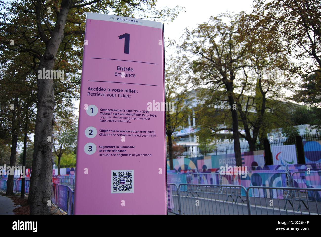 Paris, France - August 22 2024: Sign outside of Stade Roland-Garros ...