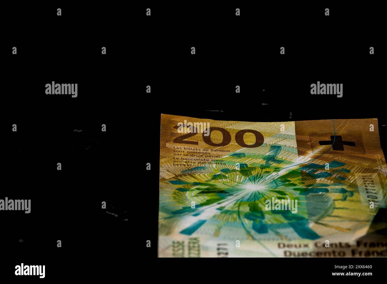 CHF money banknotes, detail photo of swiss franc. Swiss Franc currency ...