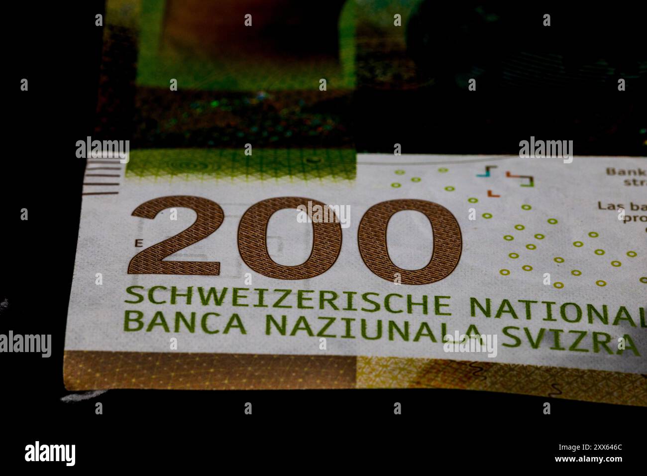 CHF money banknotes, detail photo of swiss franc. Swiss Franc currency ...