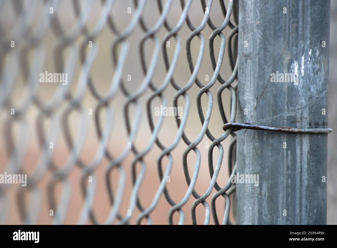 silver chain link fence at baseball field Stock Photo - Alamy