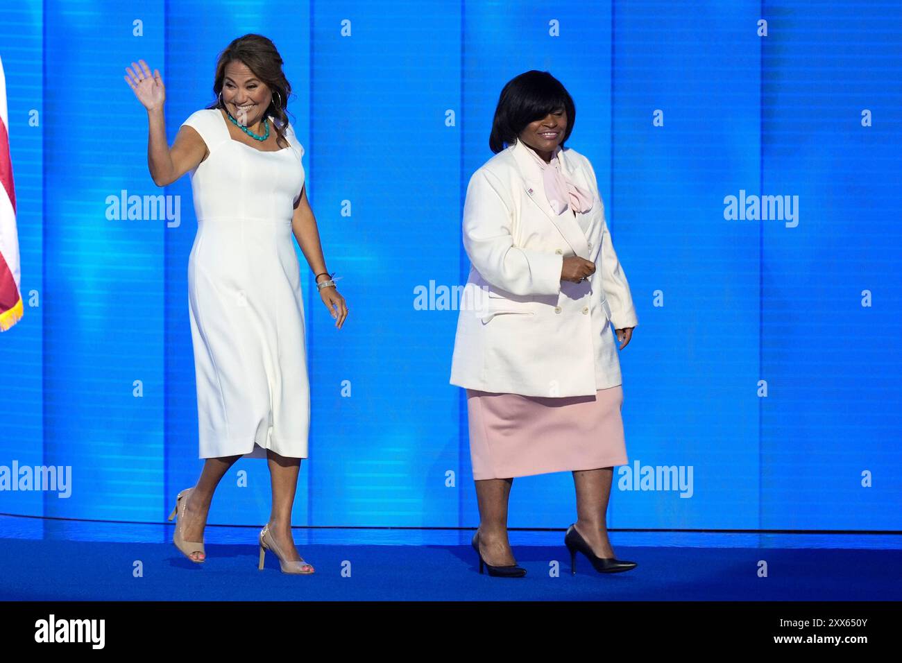 Rep. Veronica Escobar, D-Texas, left, and Minyon Moore, right, Chair of ...