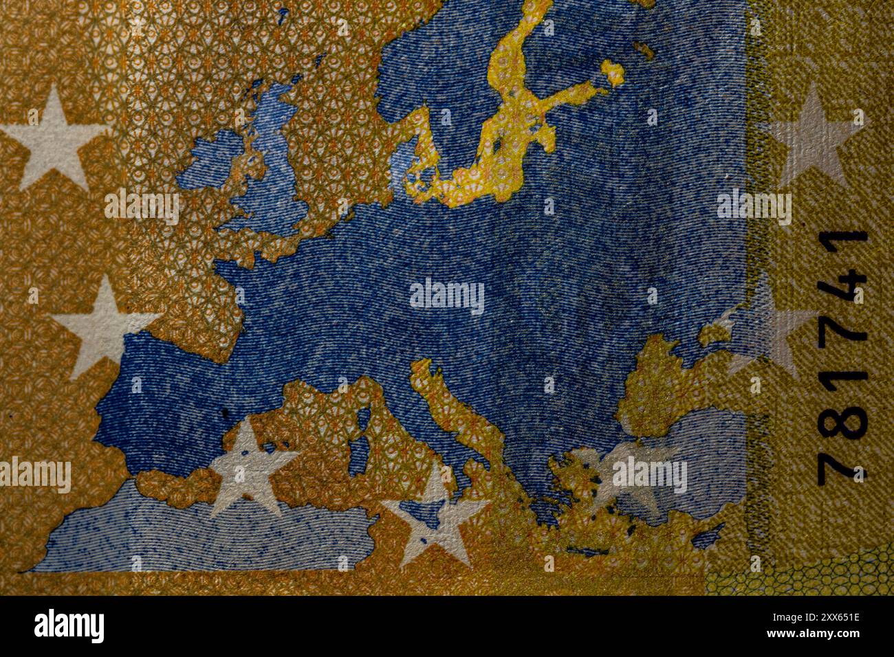 EURO money banknotes, detail photo of EUR. European Union currency ...