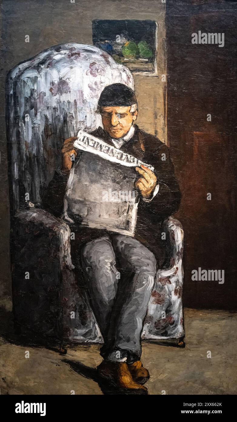 painting by Paul Cezanne called The Artist's Father, Reading "L ...