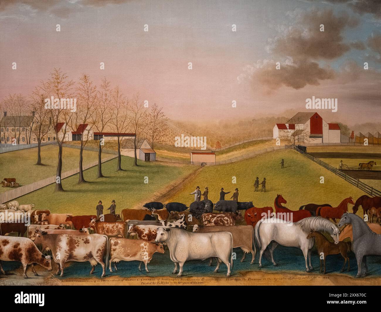 painting by Edward Hicks called The Cornell Farm painted in 1848 Stock ...
