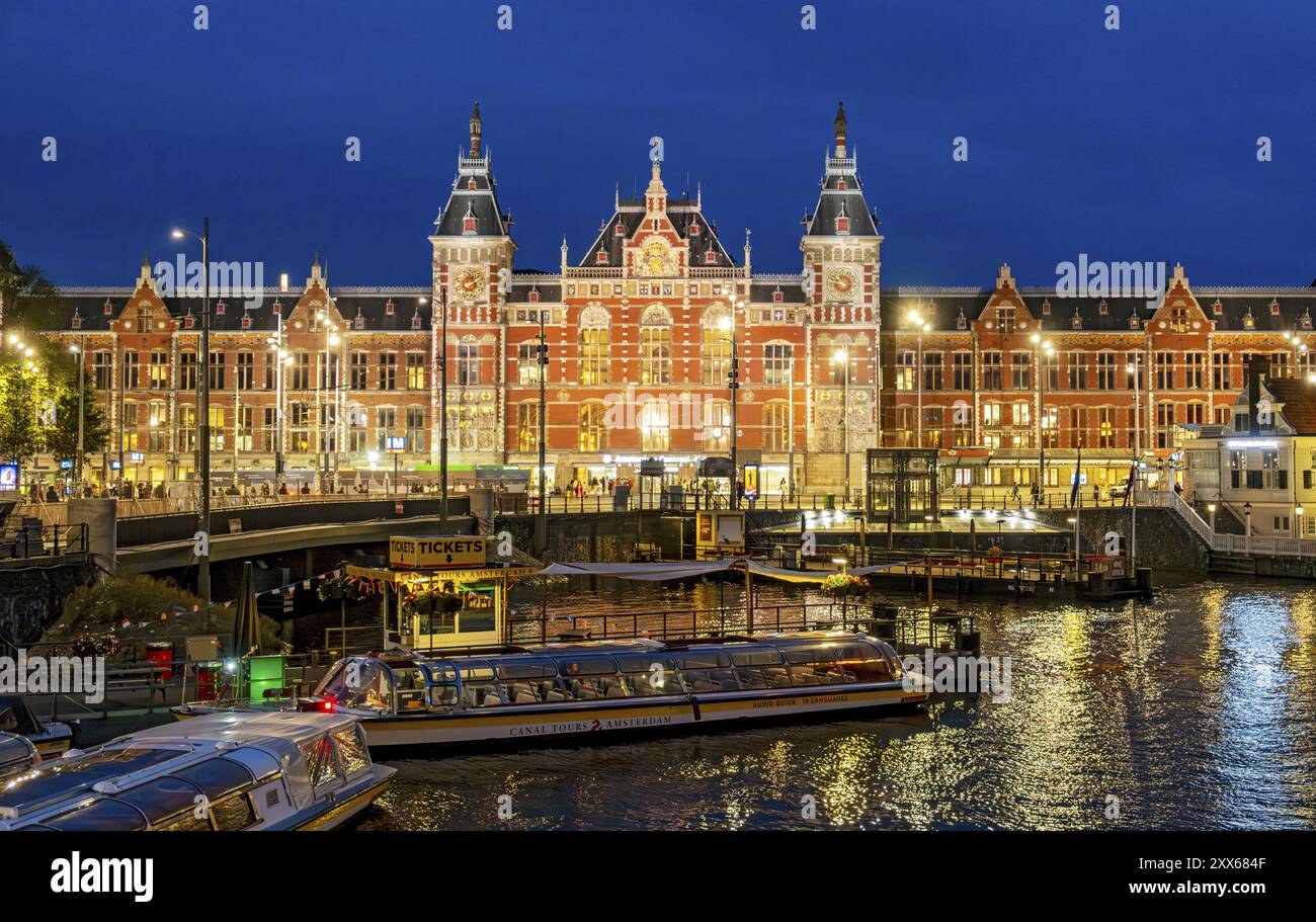 Amsterdam Centraal station at night, Netherlands Stock Photo - Alamy