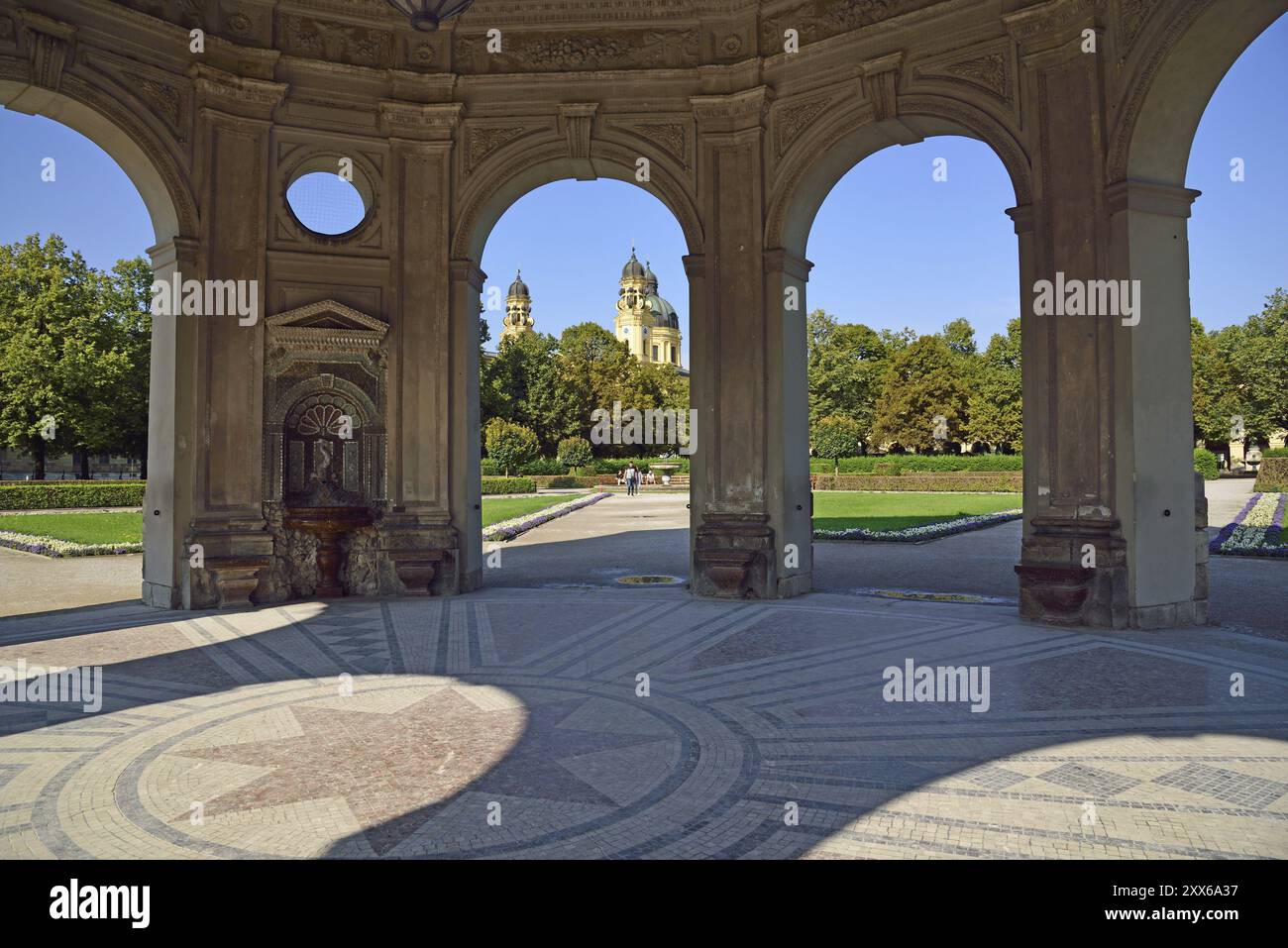 Europe, Germany, Bavaria, Munich, City, Hofgarten, View of the Theatine ...