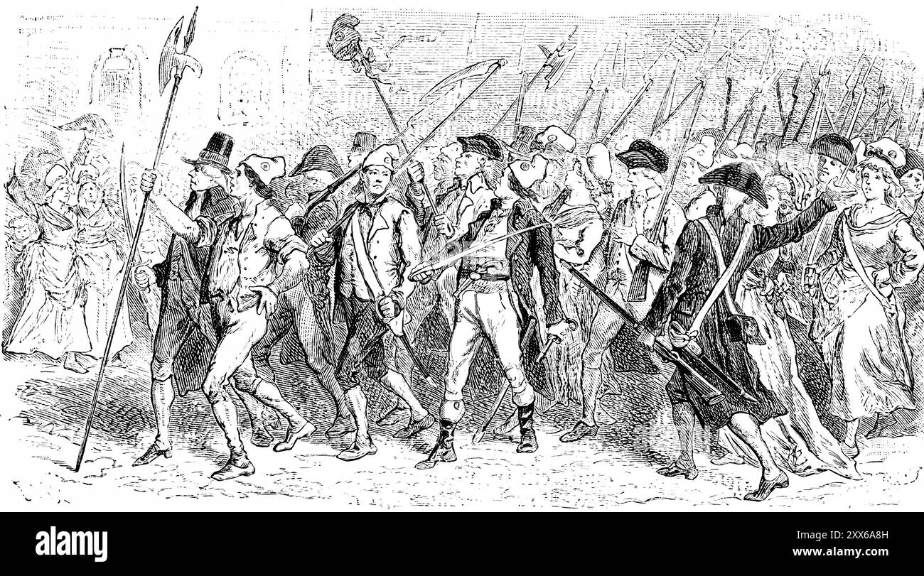 Popular uprising in Paris, French revolution at the end of the 18th ...