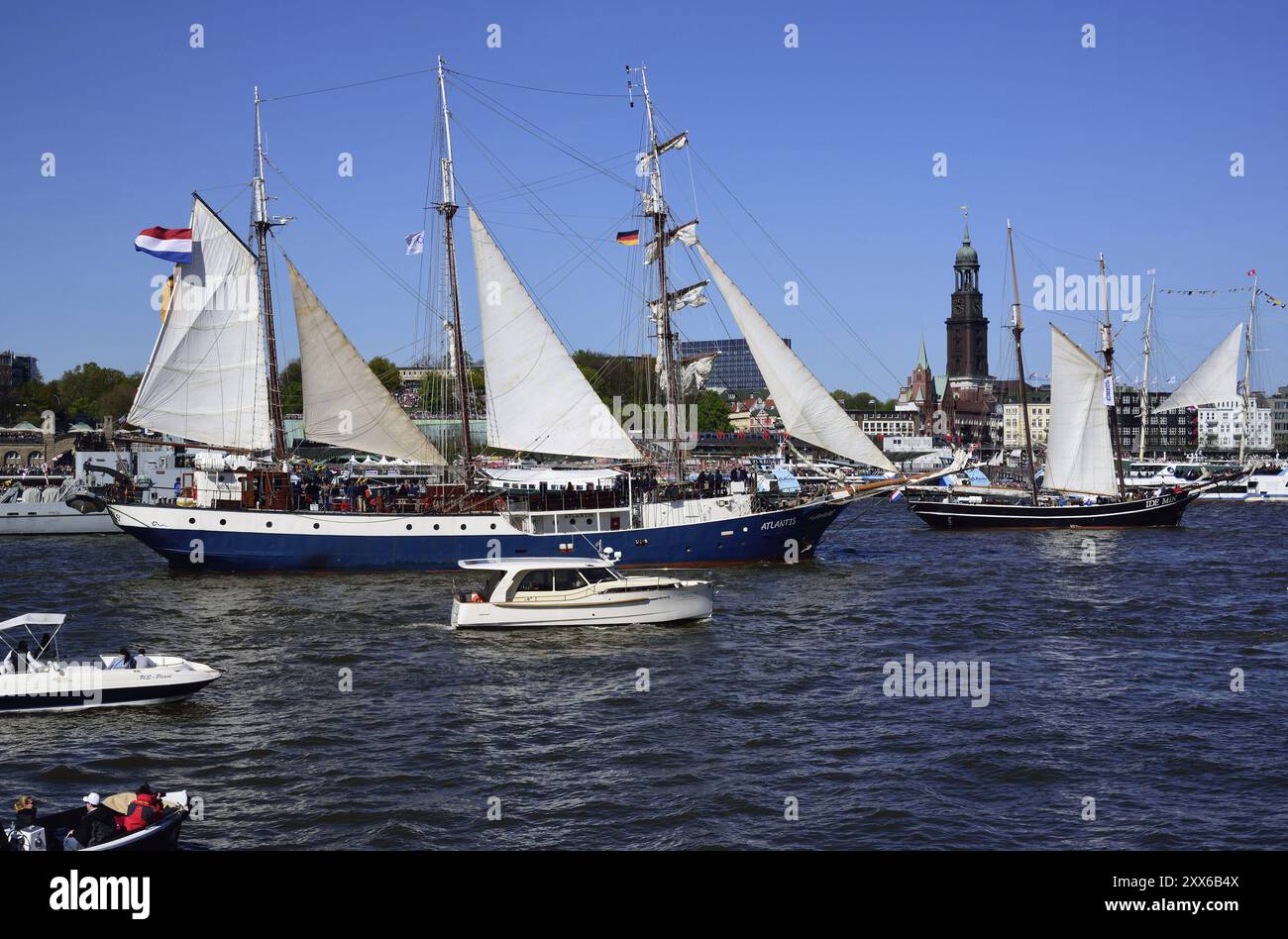 Germany, Hamburg, harbour, barkentine Atlantis, Europe Stock Photo - Alamy
