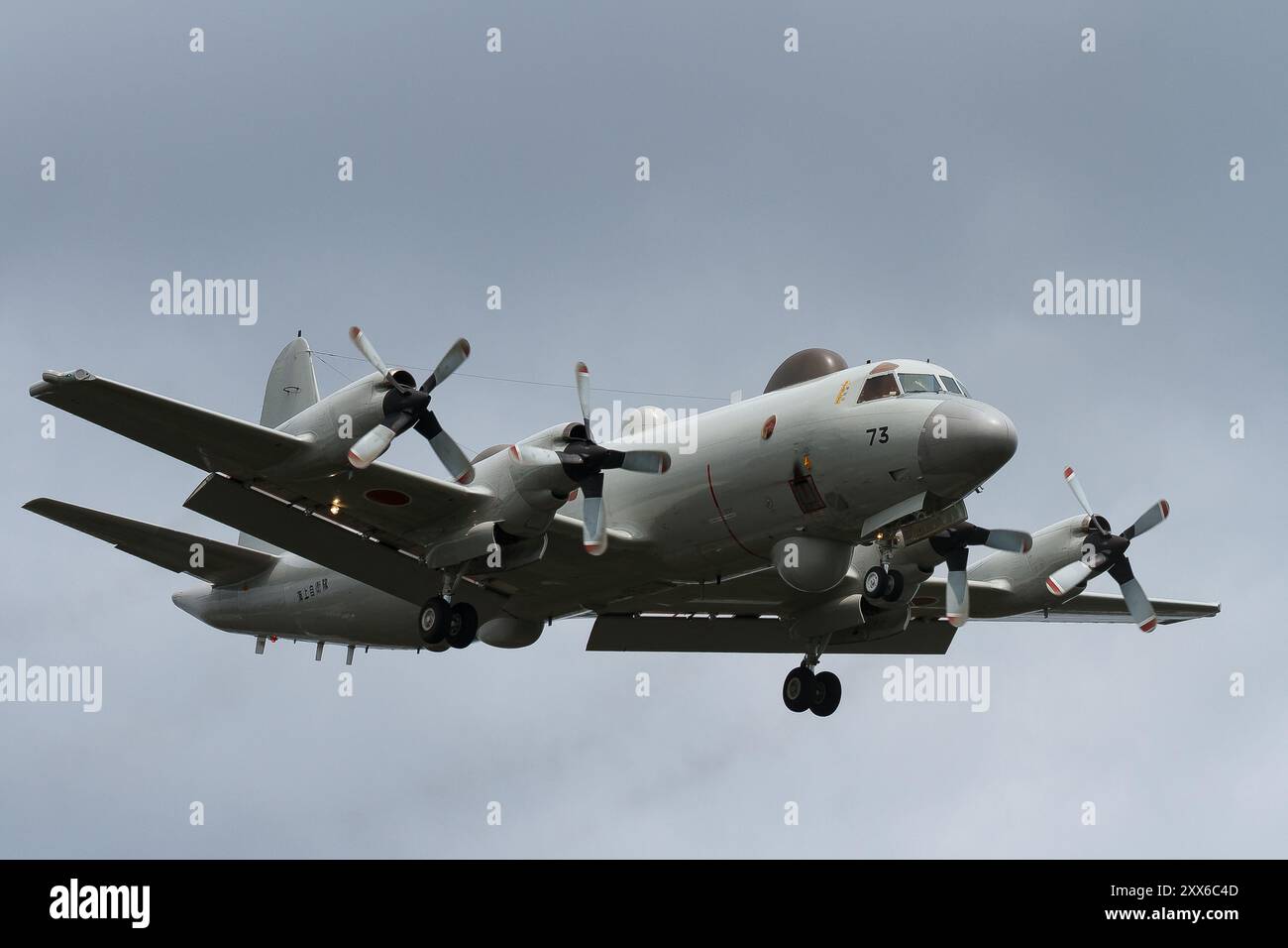 A Lockheed EP3 Orion ELINT signals reconnaissance aircraft with the ...