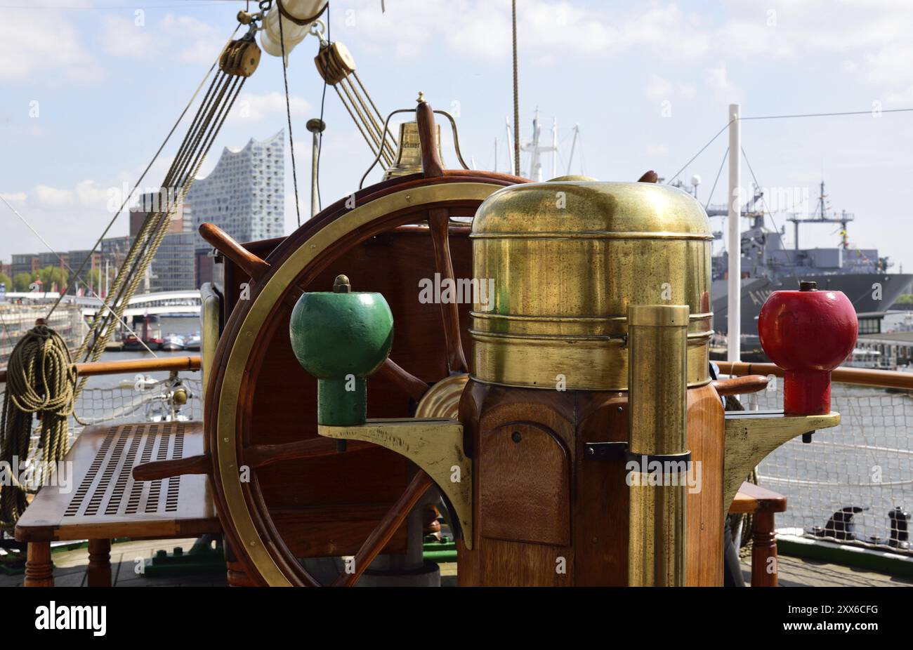 Europe, Germany, Hamburg, Elbe, museum ship, windjammer Rickmer ...