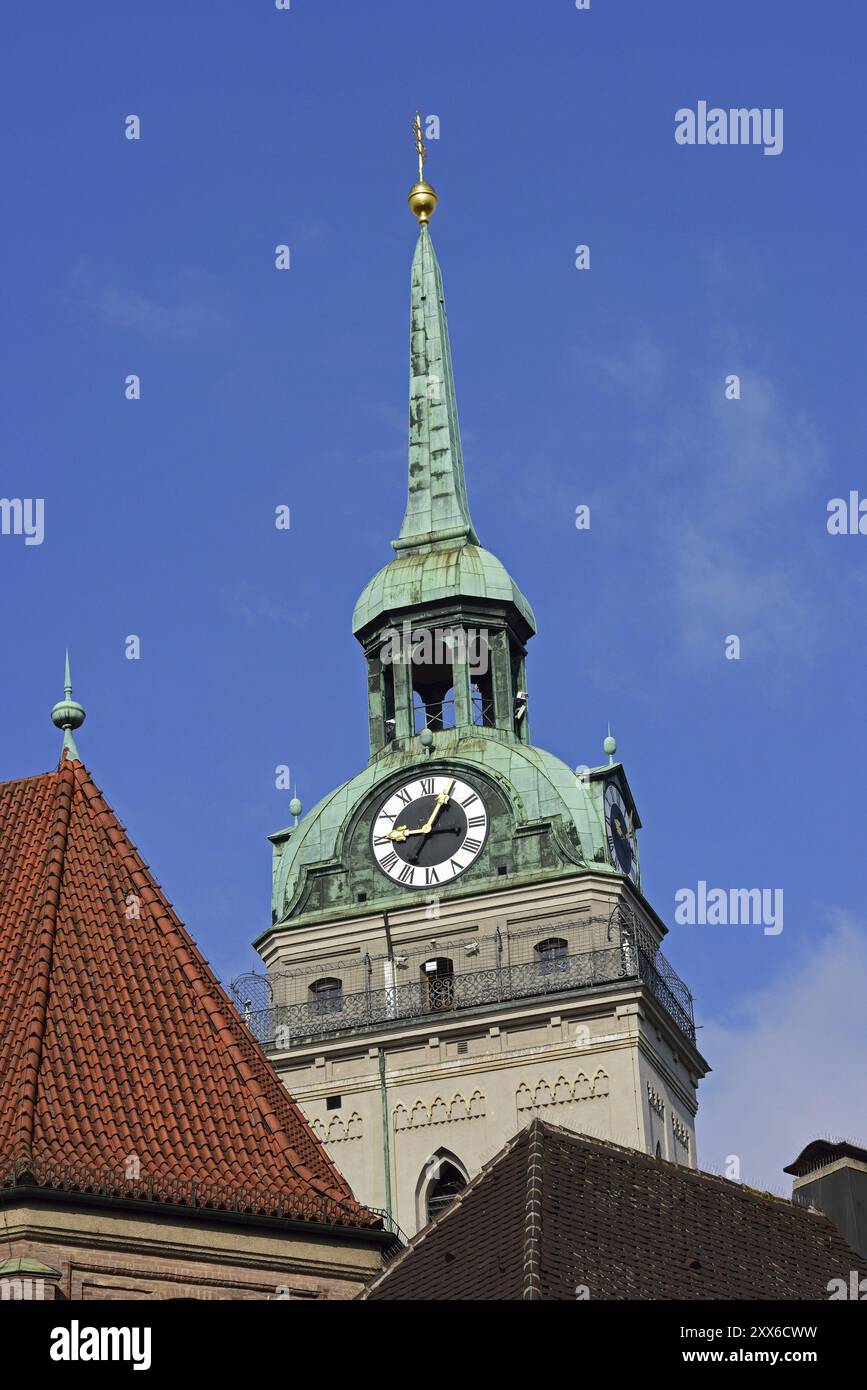 Europe, Germany, Bavaria, City, City of Munich, St Peter's Tower, Tower ...