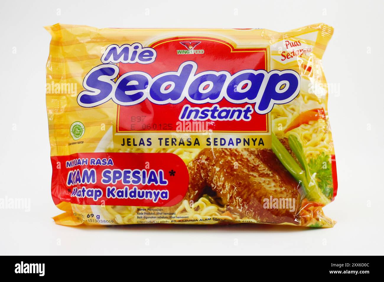 Close up of Instant Noodle Mie Sedaap Kuah Ayam Special isolated on ...