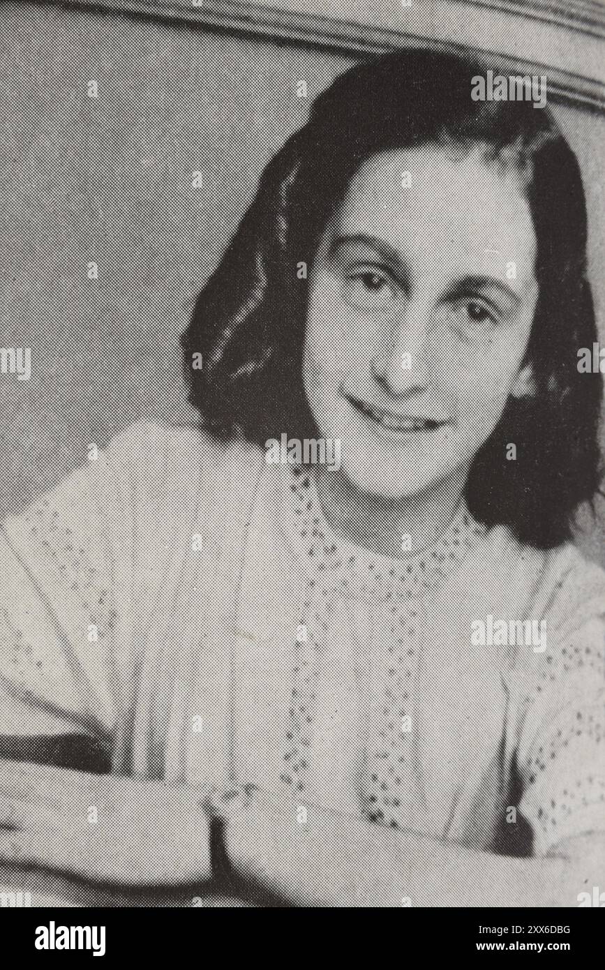 Amsterdam, Netherlands. October 2023. Black and white portrait of Anne ...