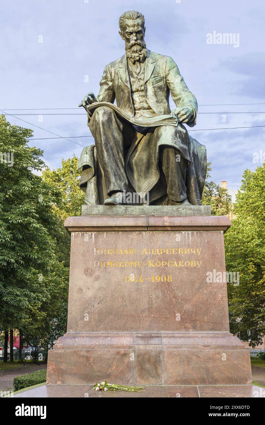 Statue of the famous composer Rimsky-Korsakov, facing Mariinsky Theatre ...