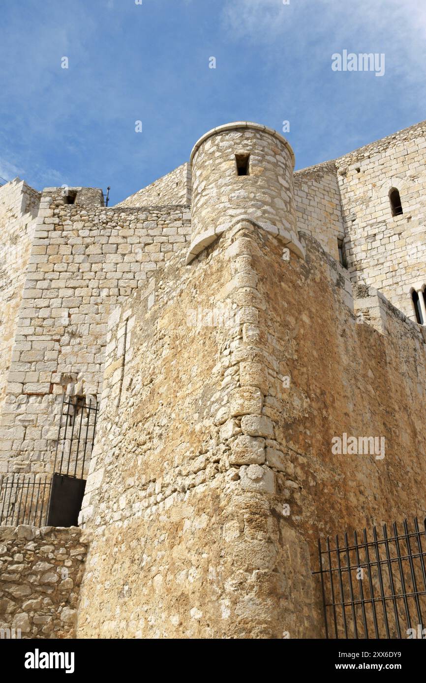 Detail of Pope Luna's Castle in Peniscola, Valencia Province, Spain. In ...