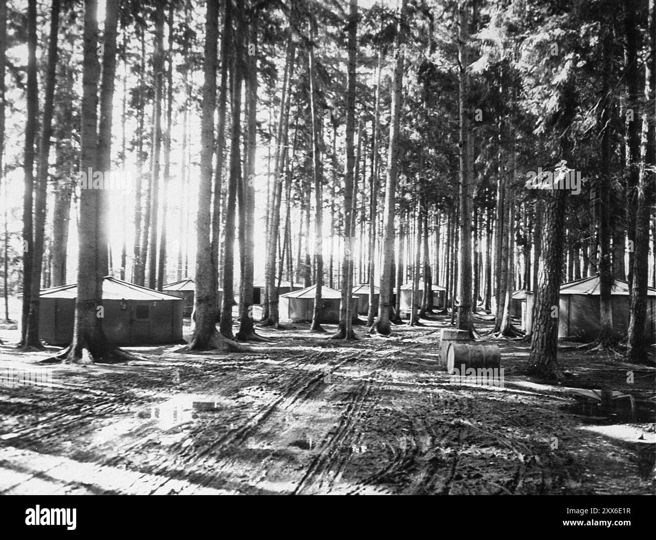 The so-called Finnish Huts in Waldlager 4, part of the Ampfing ...