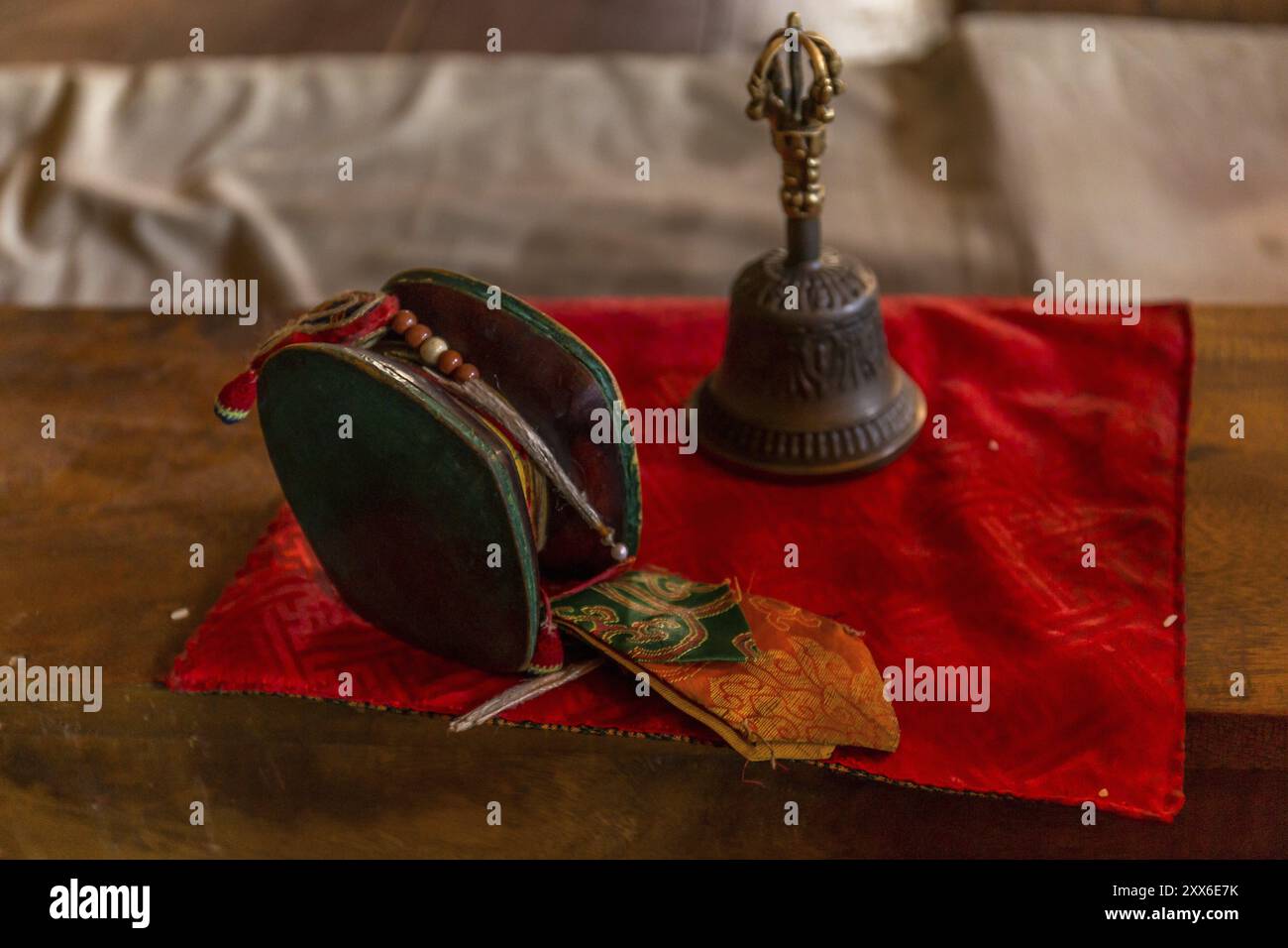 Buddhist religious instruments for ceremonial purposes Stock Photo - Alamy