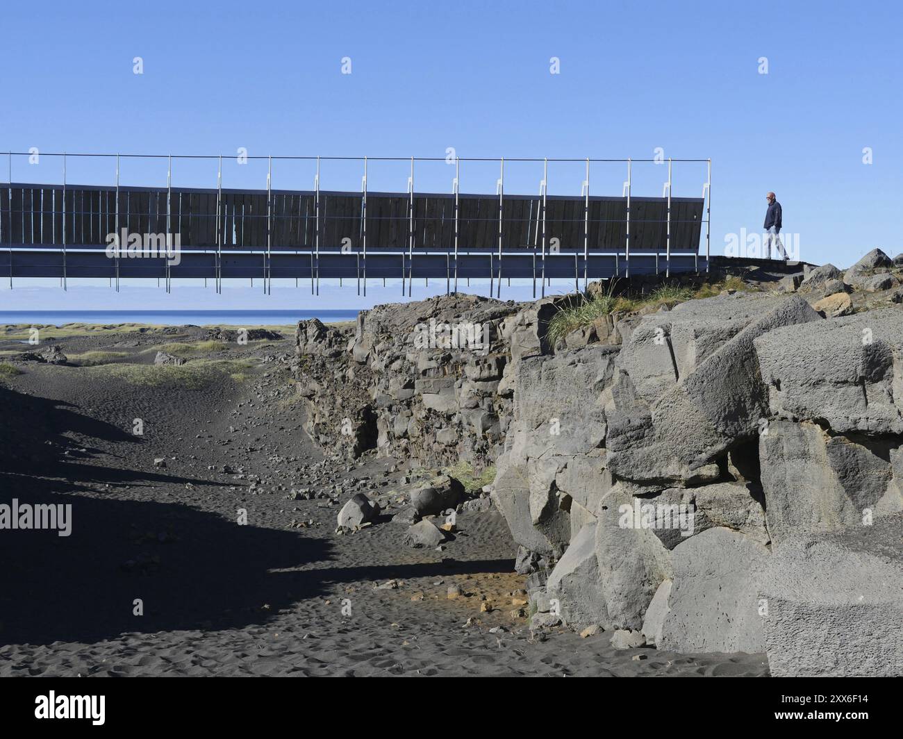 MiÃ°lina, bridge between the continents, Reykjanes, Iceland, Europe ...