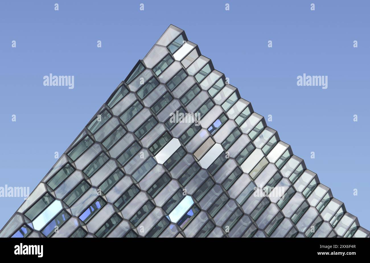 Harpa, the concert hall and opera house in Reykjavik, Iceland, Europe ...