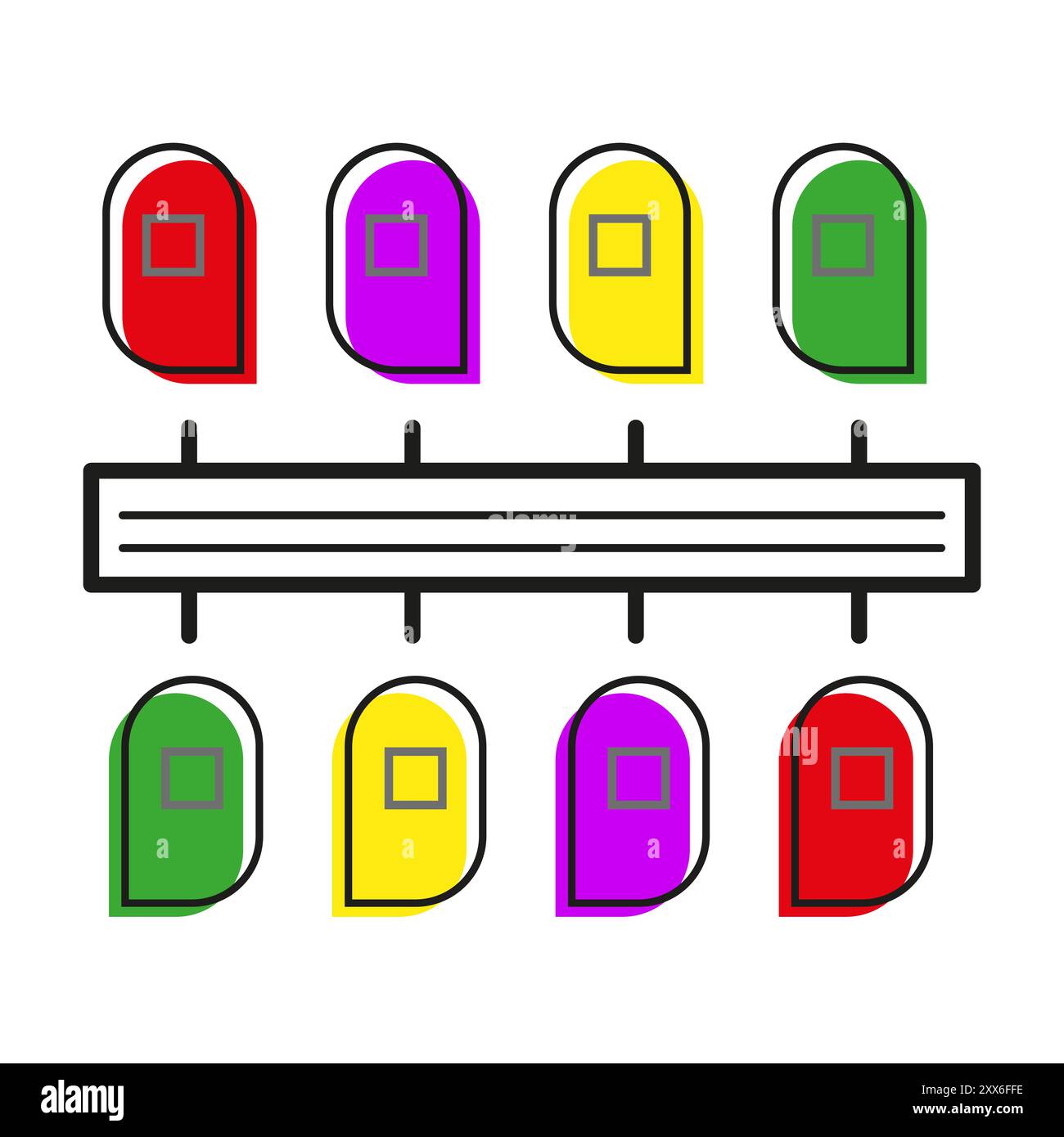 Colorful Map Markers Navigation Location Pins Direction Pointers Vector Multicolor Symbols