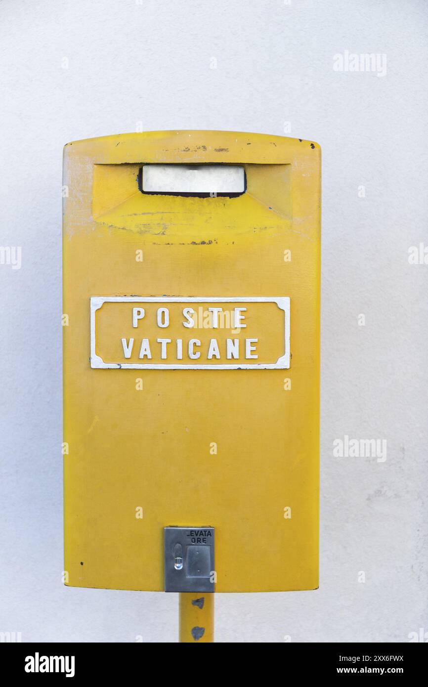 Postbox of the Vatican Postal Service on white backgorund Stock Photo ...