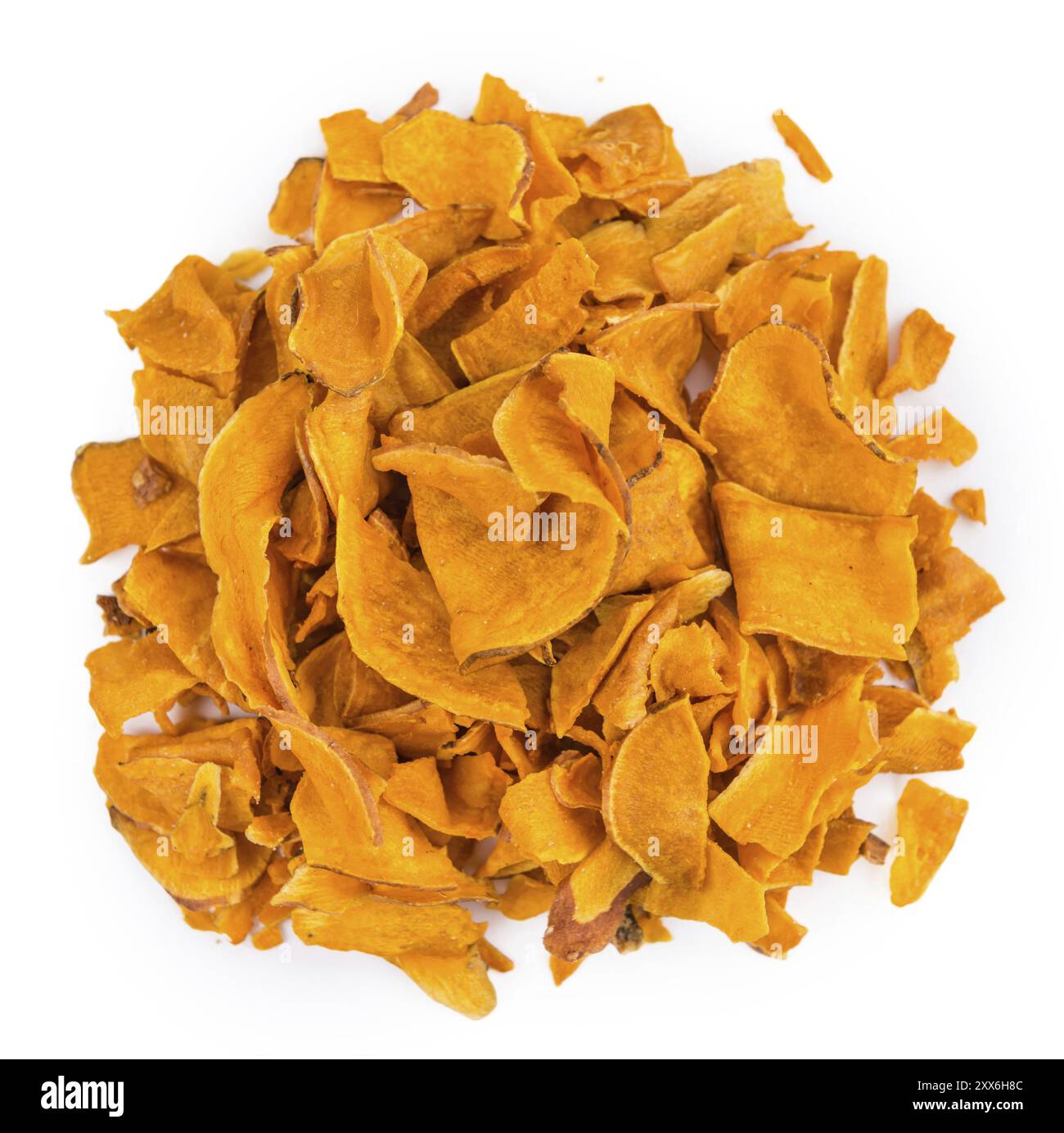 Portion of Sweet Potato Chips as detailed close-up shot isolated on ...