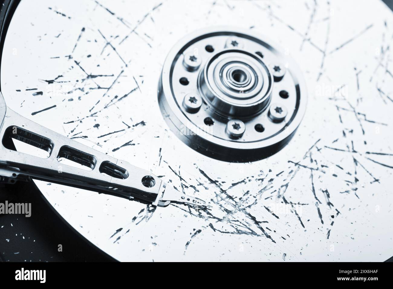 Information storage data loss concept, broken computer technology hard ...