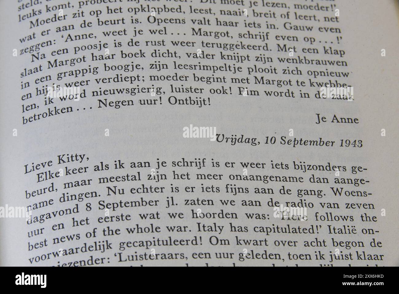 Amsterdam, Netherlands. October 2023.Excerpts from the diary of Anne ...