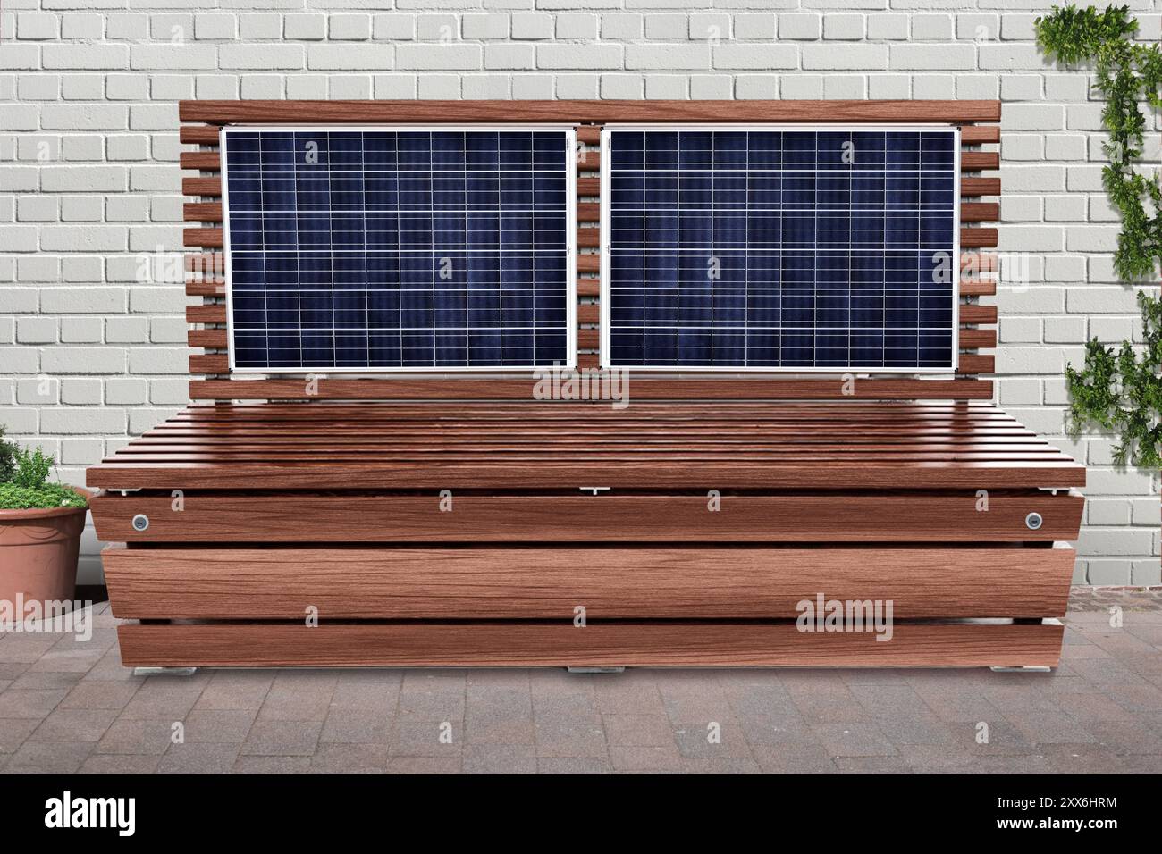 Smart Bench, charging station via solar panels for mobile phones and ...