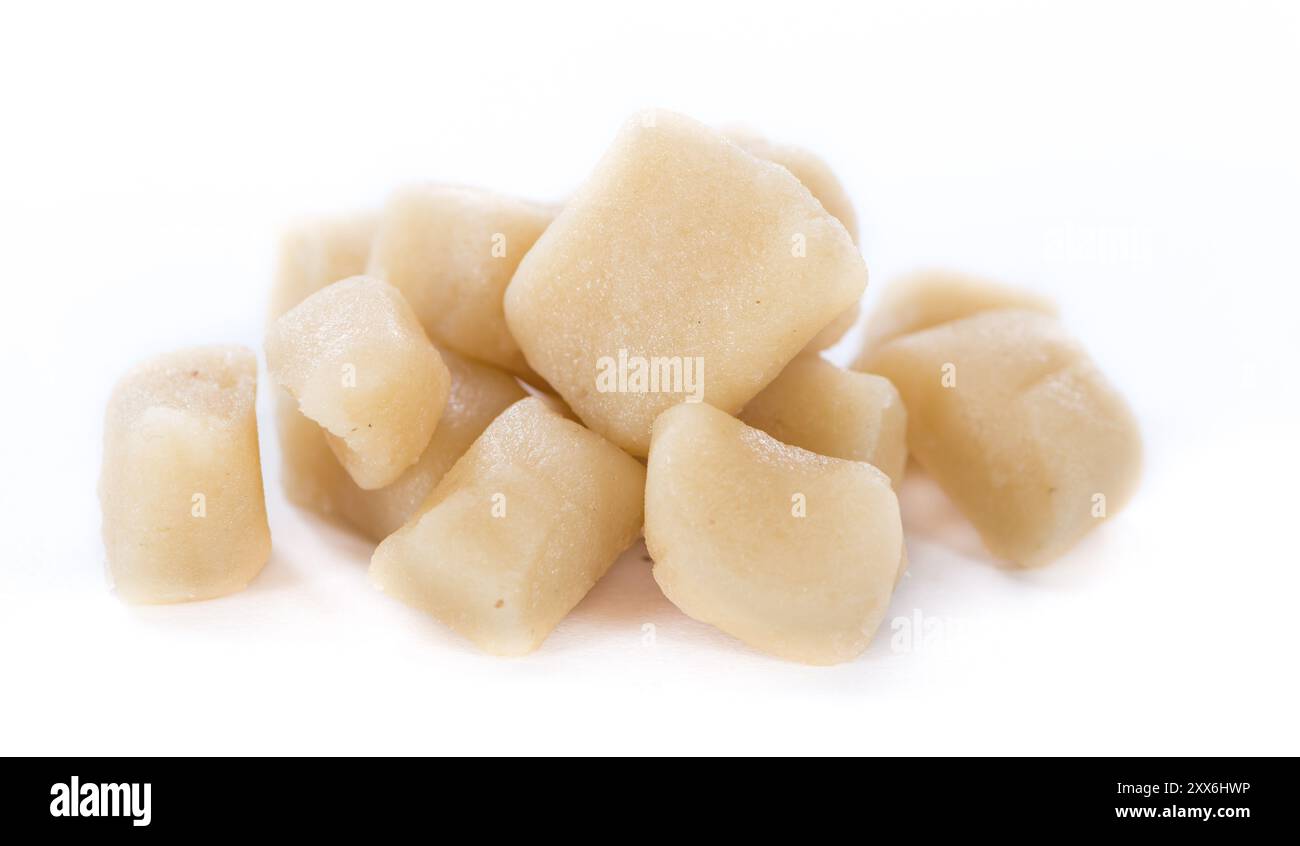 Raw Marzipan (close-up shot) isolated on white background Stock Photo ...