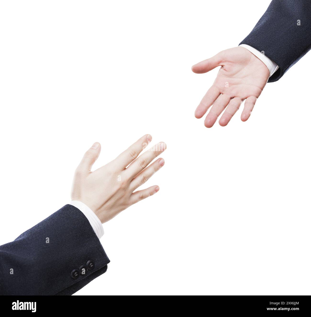 Business support and assistance concept, businessman giving helping ...