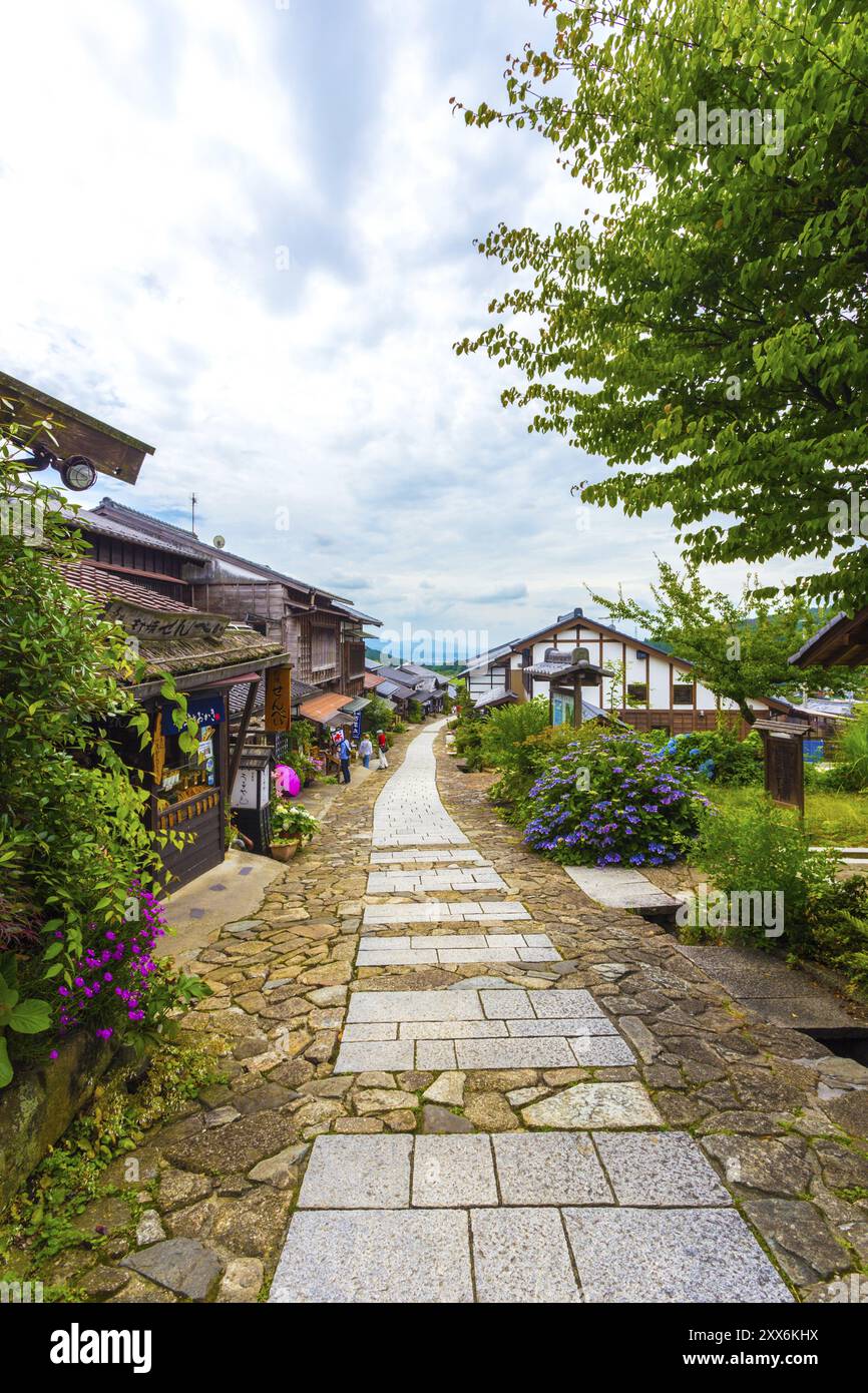Magome, Japan, June 30, 2015: Tourists visit a restaurant housed in ...